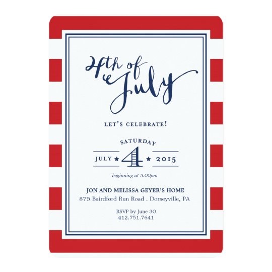 4TH OF JULY party invitation | Zazzle.com