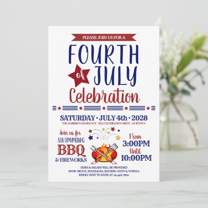 4th of July Party Invitation | Zazzle.com