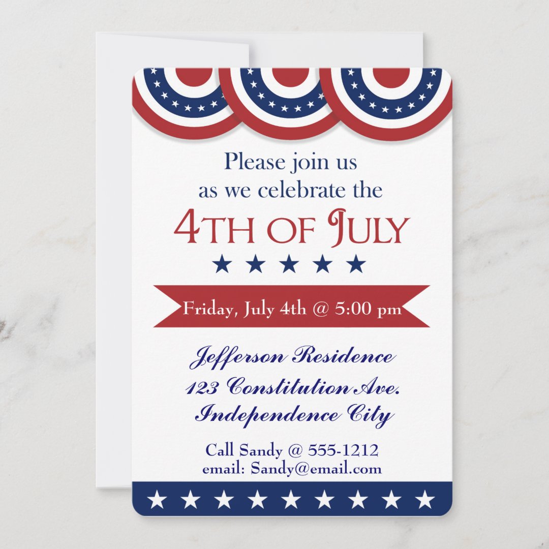 4th of July party invitation customizable | Zazzle