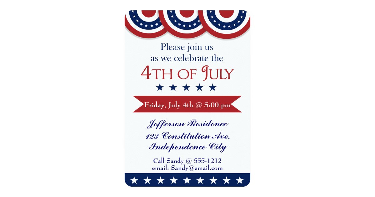 4th of July party invitation customizable | Zazzle.com