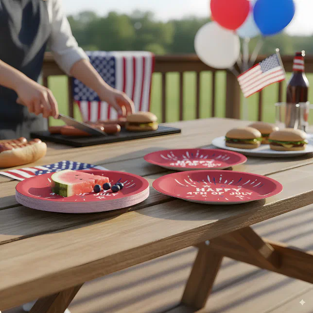 4th Of July Patriotic American Independence Day Paper Plates | Zazzle