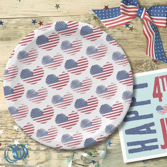 4th Of July Patriotic Party American Flag Paper Plates | Zazzle