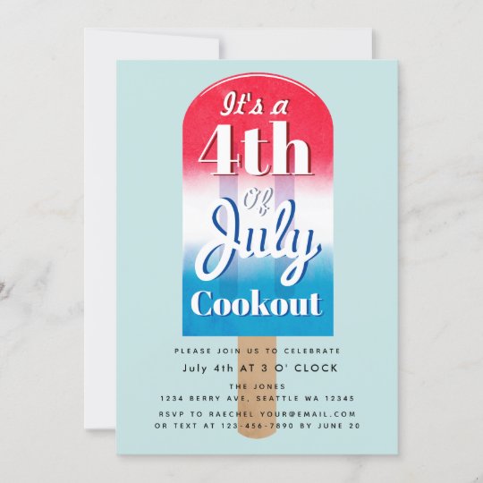 4TH of July Popsicle Cookout Invitation | Zazzle.com