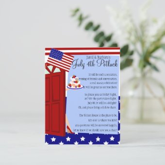 4th of July Potluck Party Invitation | Zazzle