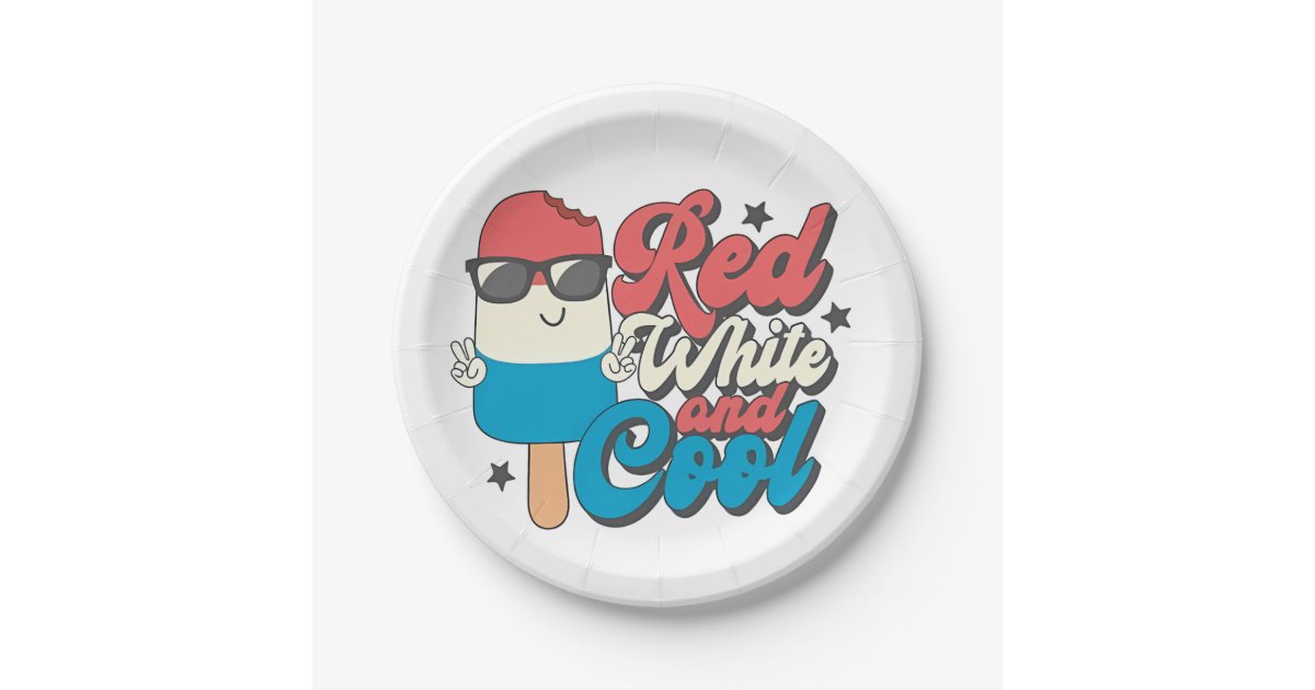 4th Of July Red White And Cool Popsicles Paper Plates | Zazzle