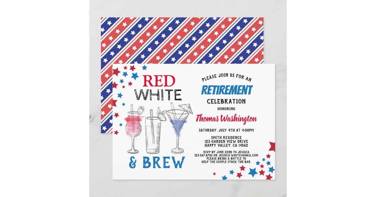 4th of July Retirement Celebration Party Invitation | Zazzle