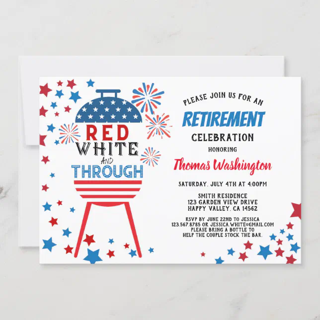 4th of July Retirement Celebration Party Invitation | Zazzle