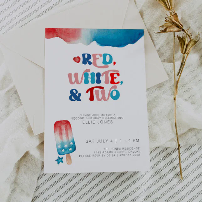 4th of July Second Birthday Invitation | Zazzle