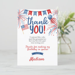 4th of July Thank You Card | Zazzle