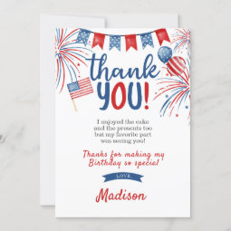 4th of July Thank You Card | Zazzle