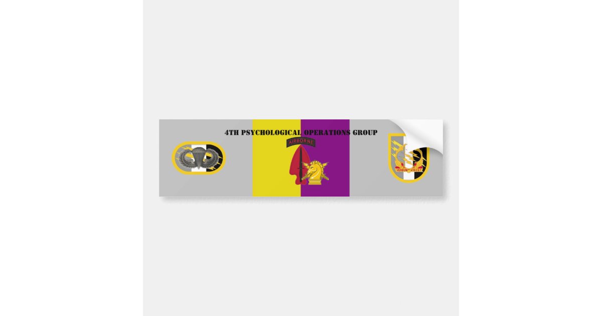 4TH PSYOPS GROUP BUMPER STICKER | Zazzle