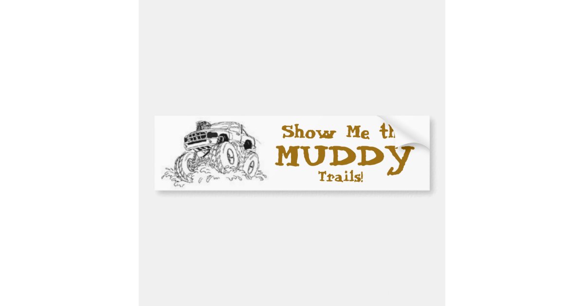 4X4 Mud Truck Bumper Sticker | Zazzle