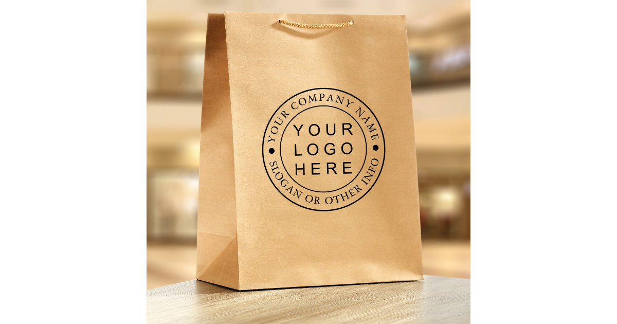 4x5 Circle Business Logo Custom Rubber Stamp | Zazzle