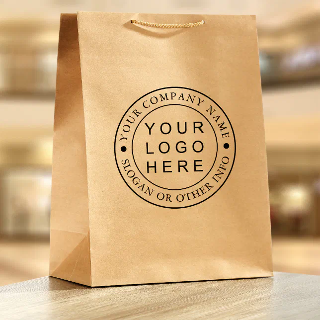 4x5 Circle Business Logo Custom Rubber Stamp | Zazzle