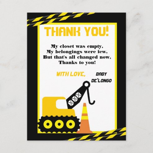 119+ Construction Thank You Cards | Zazzle