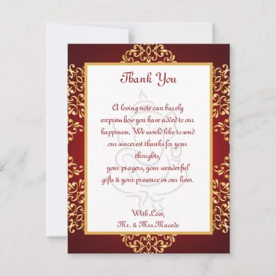 4x5 FLAT Thank You Card Lord Ganesha/Hindu Red Spi | Zazzle.com