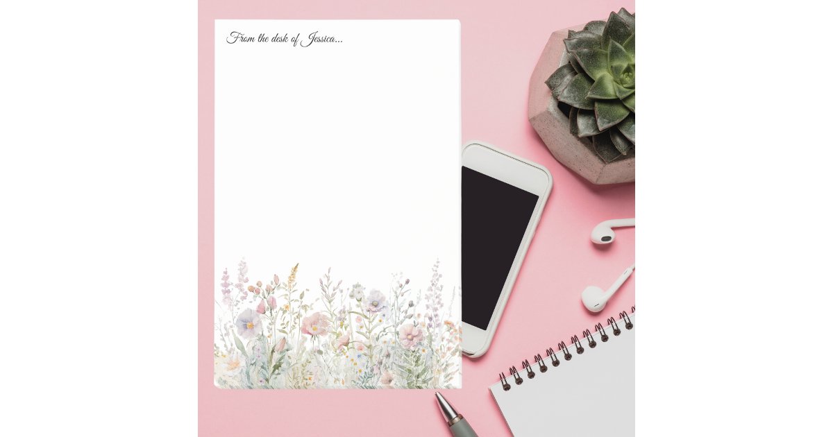 4x6 Personalized Wildflower From the Desk of Post-it Notes | Zazzle