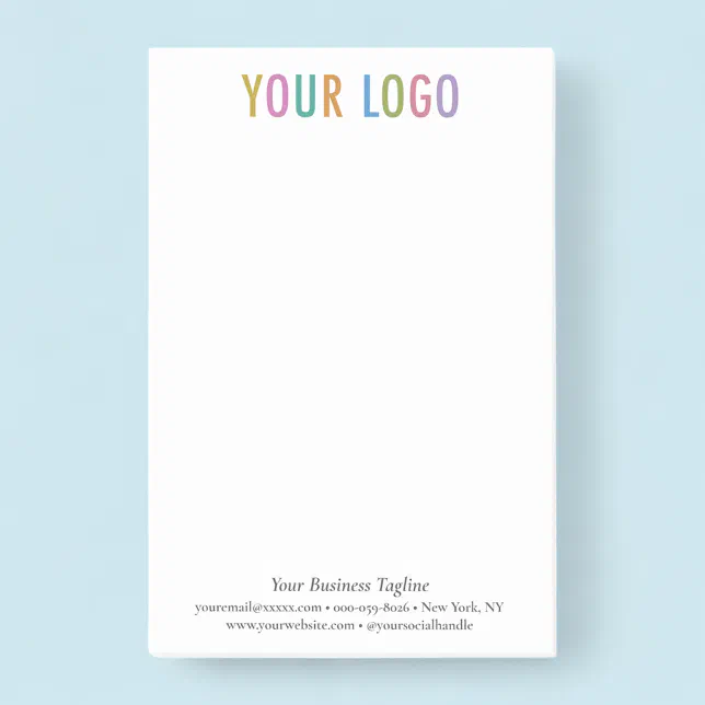 4x6 Post-it® Notes Custom Logo Branded No Minimum | Zazzle
