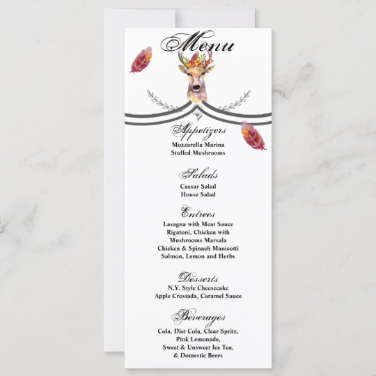 4x9.25 Menu Cards Xsolids keep their shape | Zazzle.com