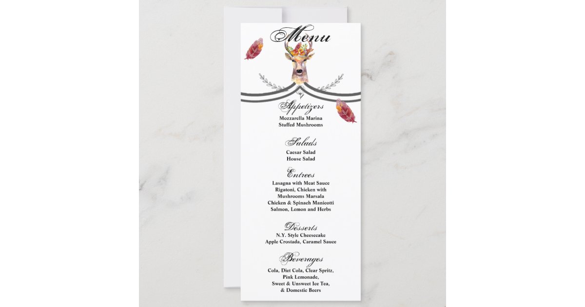 4x9.25 Menu Cards Xsolids keep their shape | Zazzle