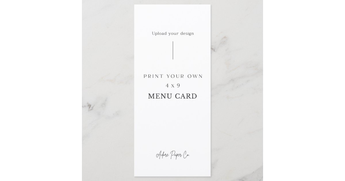 4x9 Menu: Upload Your Own Menu | Zazzle