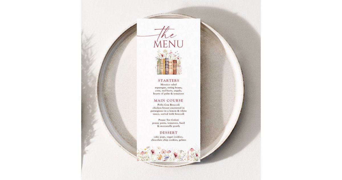 4x9" New Chapter Begins, Storybook Shower Menu | Zazzle