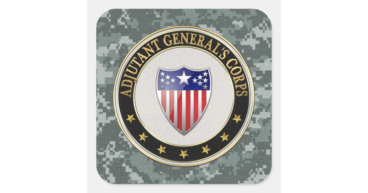 [500] Adjutant General's Corps Branch Insignia [3D Square Sticker | Zazzle