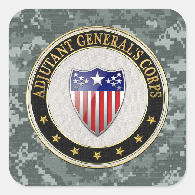 [500] Adjutant General's Corps Branch Insignia [3D Square Sticker | Zazzle