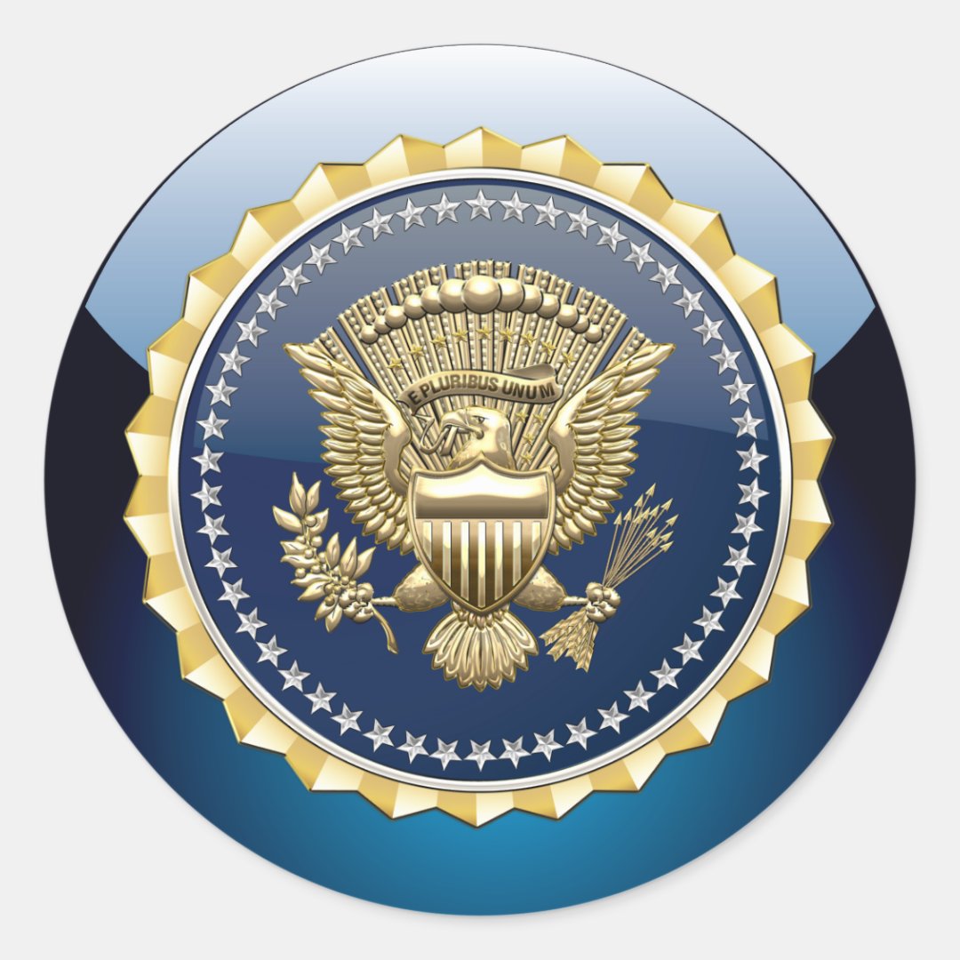 [500] Presidential Service Badge [PSB] Classic Round Sticker | Zazzle