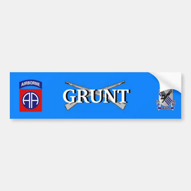 505th Infantry 82nd Airborne GRUNT Bumper Sticker | Zazzle