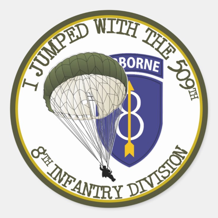 509th Airborne [8th ID] Classic Round Sticker | Zazzle