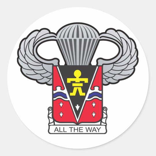 509th Airborne Crest with Airborne Wings Classic Round Sticker | Zazzle.com