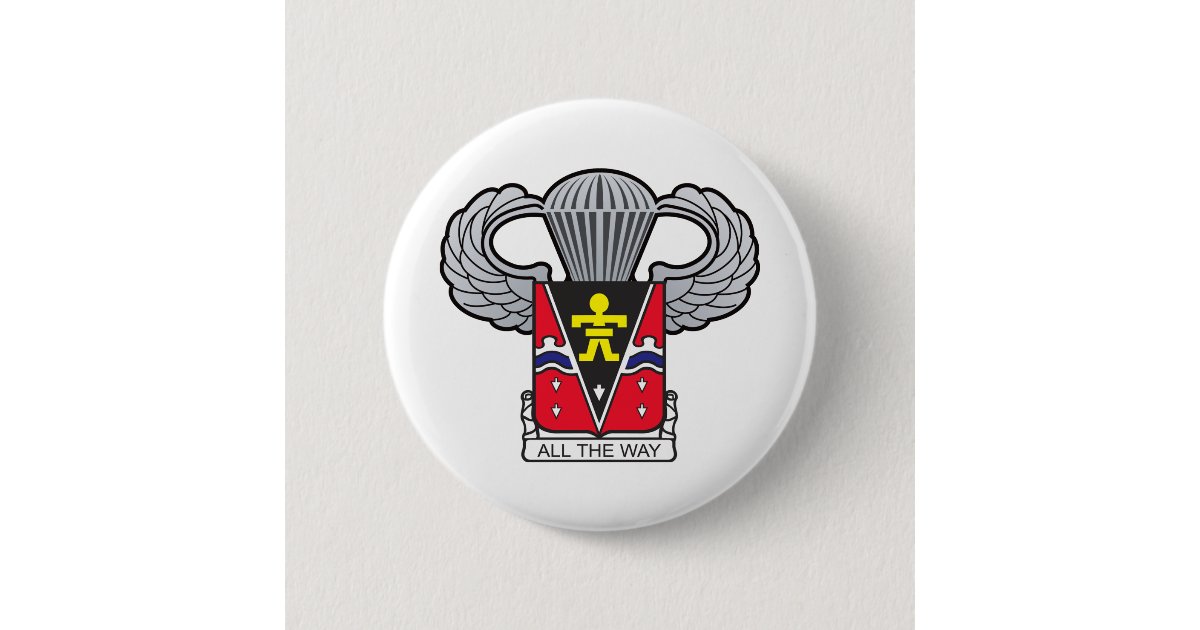 509th Airborne with Airborne Wings 2 Pinback Button | Zazzle