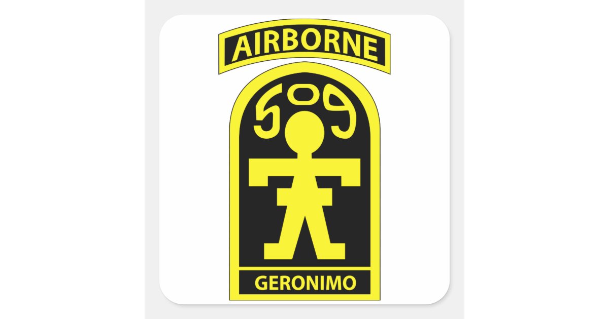 509th Parachute Infantry Regiment (PIR) - GERONIMO Square Sticker ...