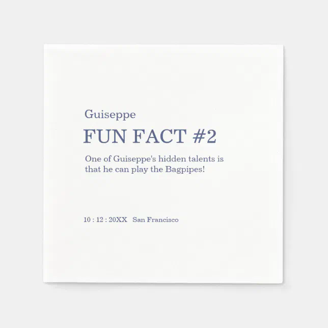 50 and Fabulous 50th Birthday Fun Fact Napkins | Zazzle