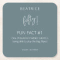 50 and Fabulous 50th Birthday Fun Fact Square Paper Coaster | Zazzle