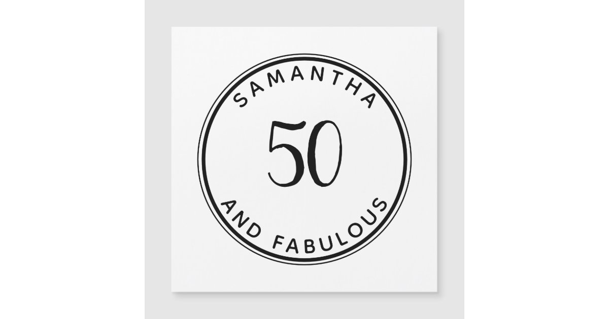 50 And Fabulous 50th Birthday Modern Minimal Magnetic Invitation Zazzle