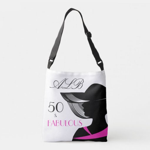 50 And Fabulous Art Deco Elegant 50th Birthday Crossbody Bag Zazzle