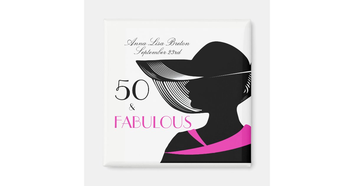 50 And Fabulous Art Deco Elegant 50th Birthday Magnet Zazzle
