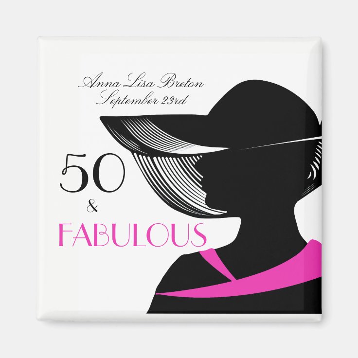 50 and Fabulous Art Deco Elegant 50th Birthday Magnet | Zazzle