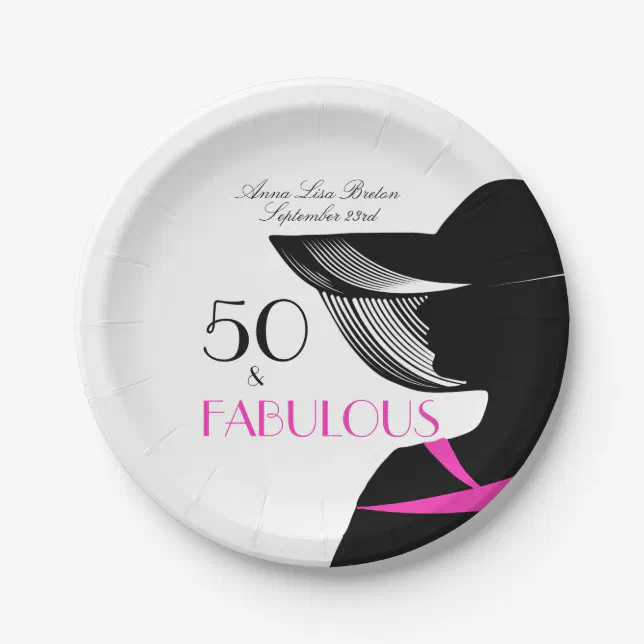 50 And Fabulous Art Deco Elegant 50th Birthday Paper Plates Zazzle
