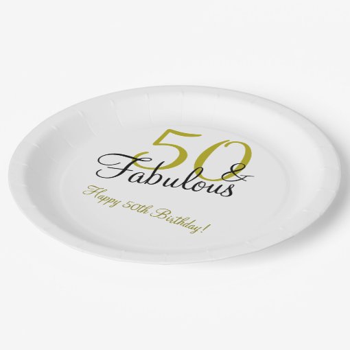 50 and Fabulous Birthday Paper Plates | Zazzle