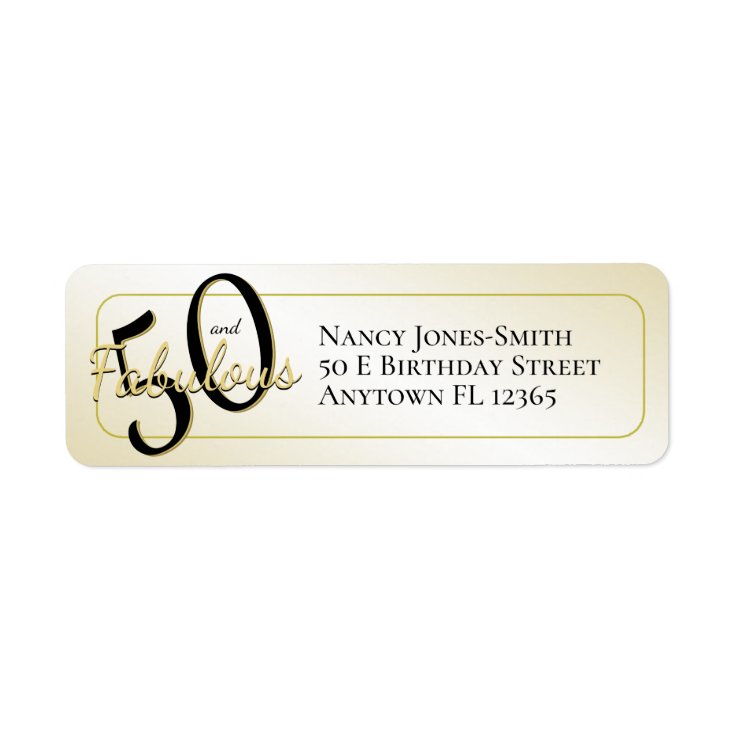 50 and Fabulous Birthday Party 50th Label | Zazzle