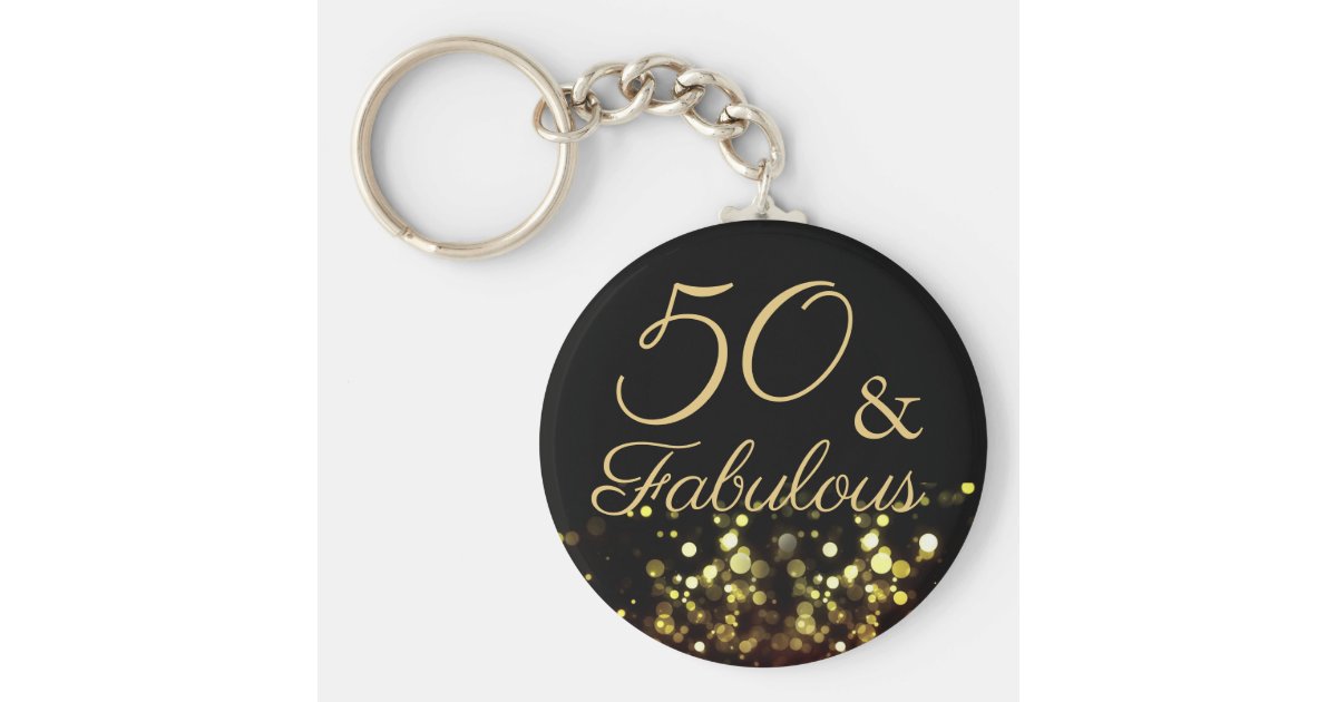 50 and Fabulous Birthday Party Keychain | Zazzle.com