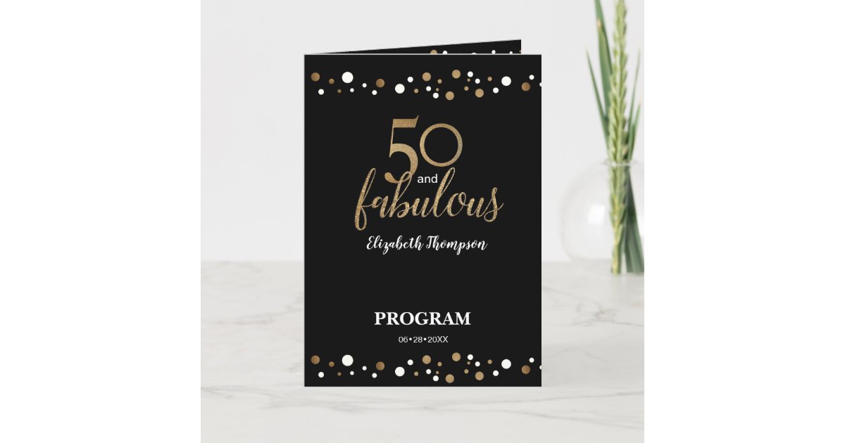 50 and fabulous fiftieth Birthday Program | Zazzle