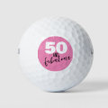 50 and fabulous gift 50th Birthday party pink Golf Balls | Zazzle