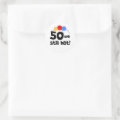 50 and Still Hot Fifty 50th Birthday Classic Round Sticker | Zazzle