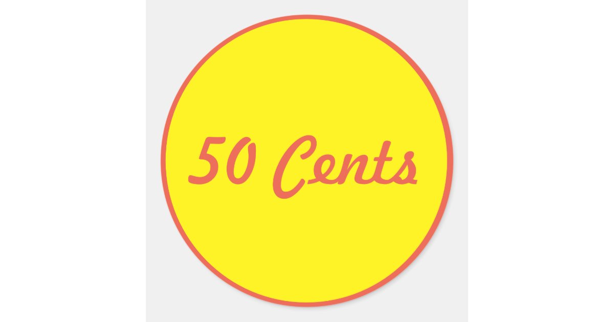 50 Cent Vending Machine Label Sticker | Zazzle