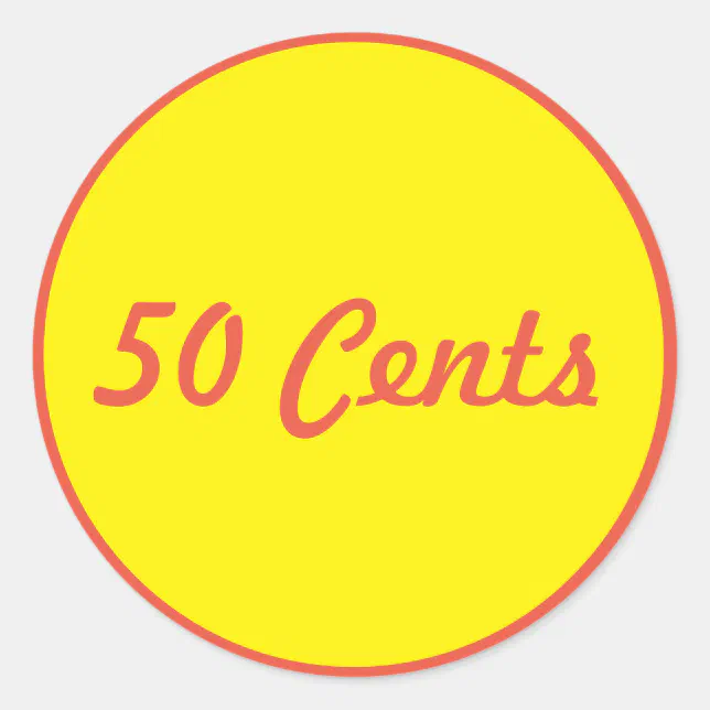 50 Cent Vending Machine Label Sticker | Zazzle