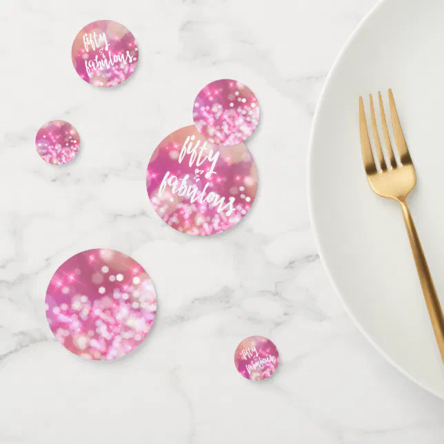50 And Fabulous 50th Birthday Pink Glamour Confetti Zazzle